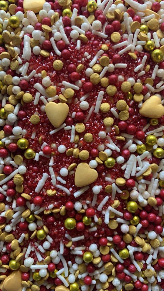 Kitchen Domain - Red-White-Gold Sprinkles 20 grams