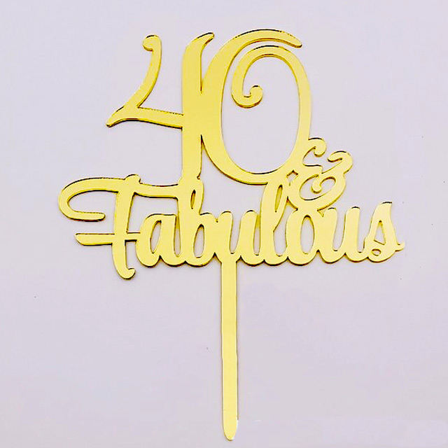 Kitchen Domain - 40 & Fabulous Gold Cake Topper