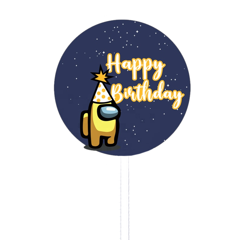 Among Us Happy Birthday Cake Topper 11cm