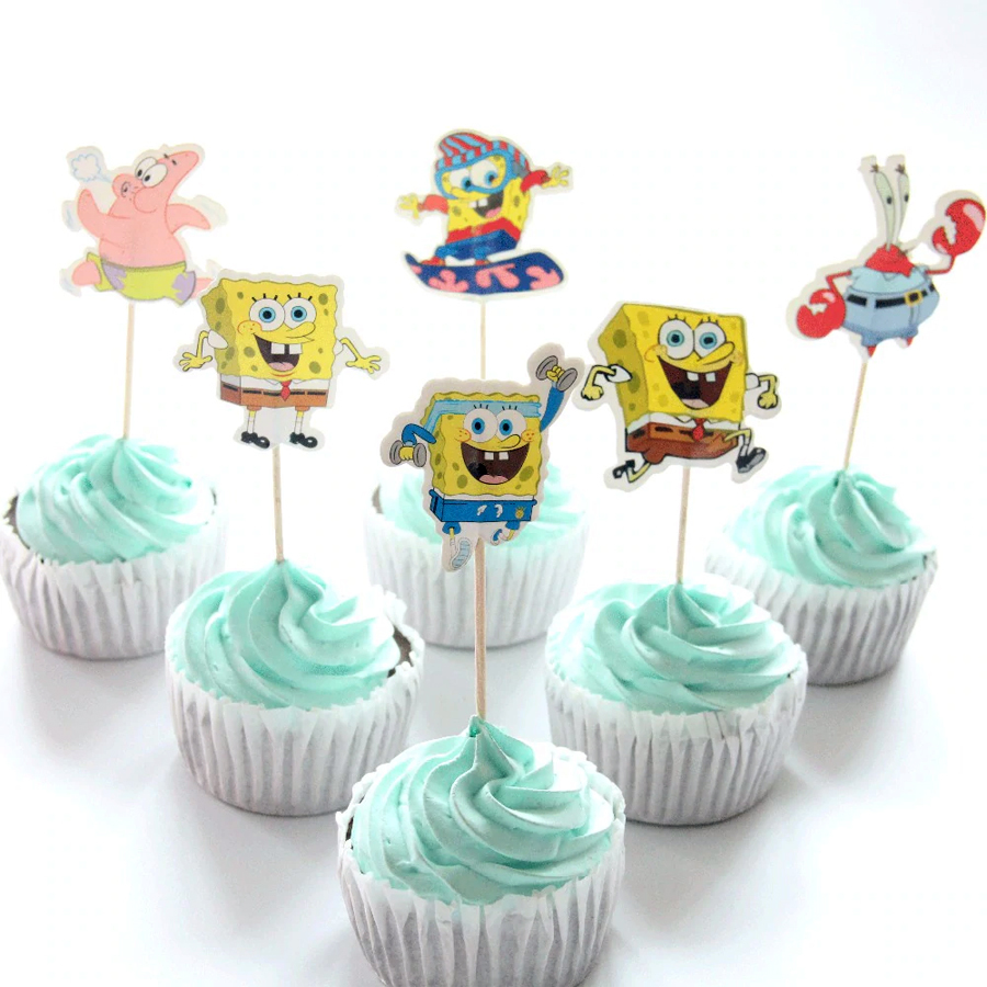 Sponge Bob Cupcake Picks 24pcs