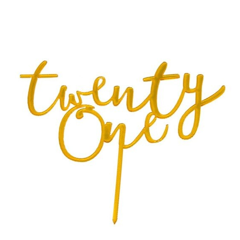 Kitchen Domain - Twenty one Gold Cake Topper