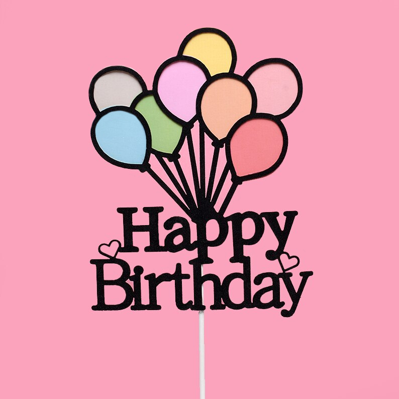 Balloon Happy Birthday Cake Topper