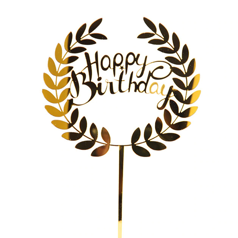 Leaf Gold Birthday Topper