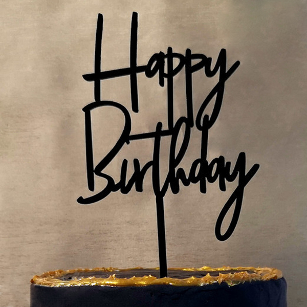 Black Birthday Topper Acrylic