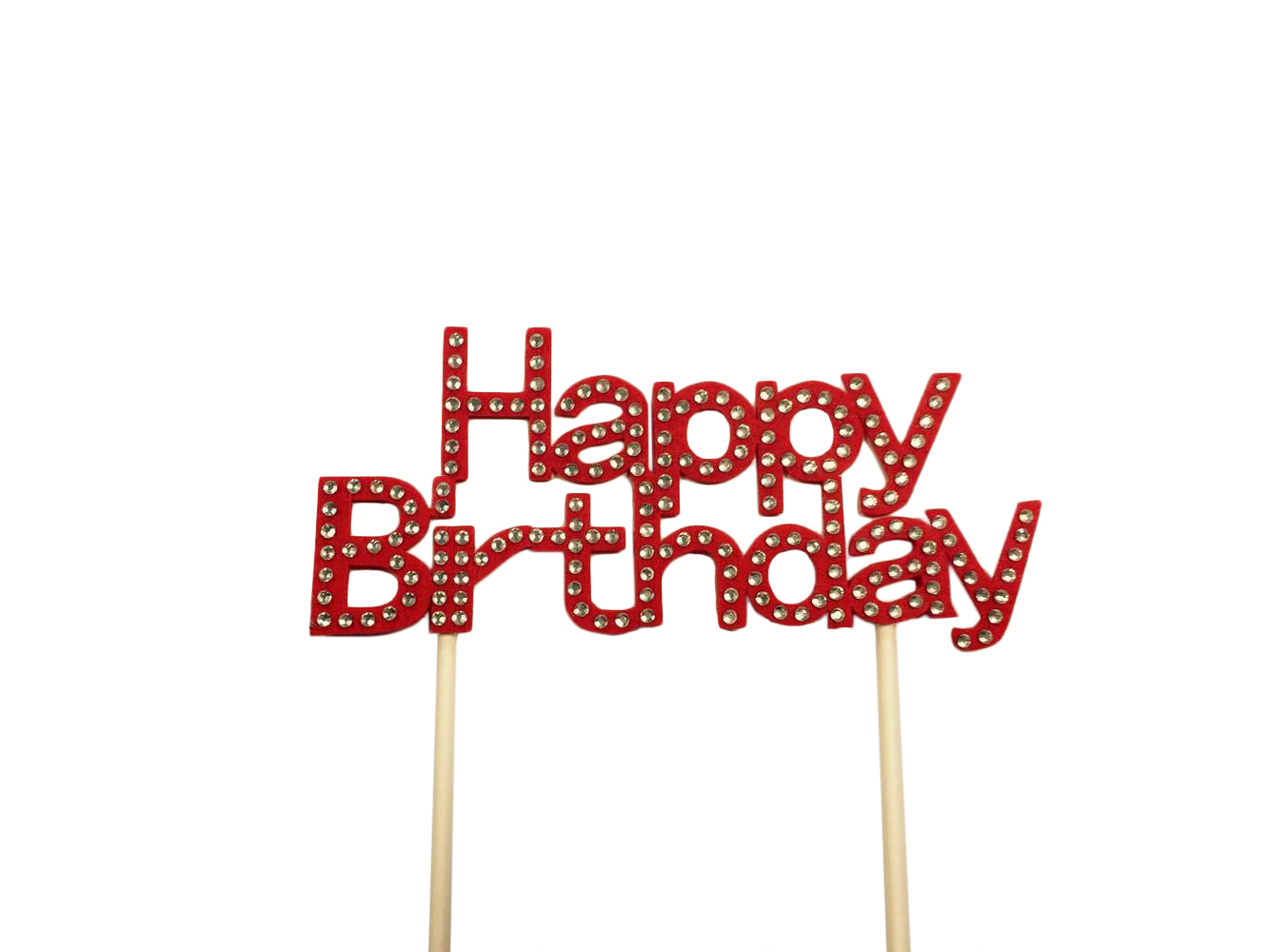 Happy Birthday Cake Topper Red