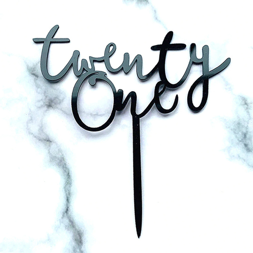 Twenty one Black Cake Topper
