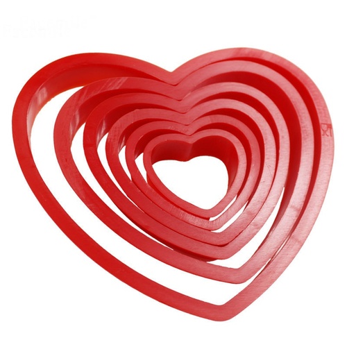Plastic Heart Cutters - 6pc Set