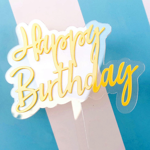 Acrylic Birthday Topper Yellow
