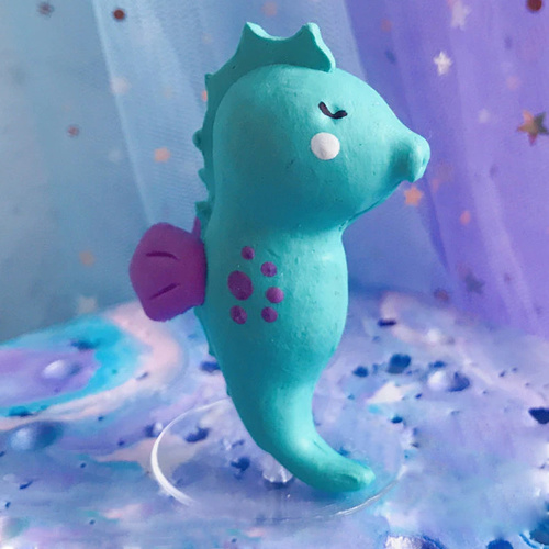 Kitchen Domain - Seahorse Cake Topper Blue